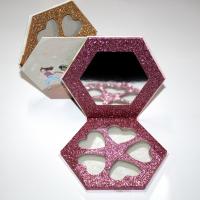 China Hexagon Makeup Empty Eyeshadow Palette Packaging With Glitter Paper for sale