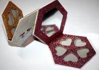 China Hexagon Makeup Empty Eyeshadow Palette Packaging With Glitter Paper for sale