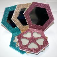China Hexagon Makeup Empty Eyeshadow Palette Packaging With Glitter Paper for sale