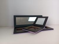 China OEM Cosmetic Empty Eyeshadow Palette 1 Color 3 Color With Mirror Black Inner for sale