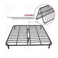 China Wanjusheng Metal Rib Bed Frame Full Size Customizable Large Double Iron Storage Bed Foldable for sale