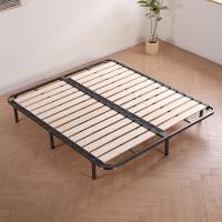 China Foshan Wide Slatted Metal Bed Frame Customizable Color and Size Foldable Double Bed for sale