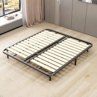 China Foshan Wide Slatted Metal Bed Frame Customizable Color and Size Foldable Double Bed for sale