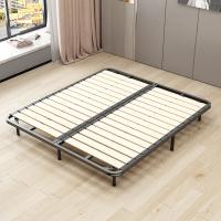 China Foshan Wide Slatted Metal Bed Frame Customizable Color and Size Foldable Double Bed for sale