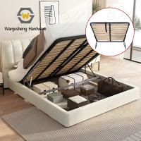 China Metal Bed Base Mechanism with Wooden Slats Detachable Storage - Functioned Bedroom Flat Bed Frame. for sale