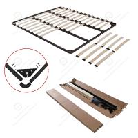China Metal Bed Base Mechanism with Wooden Slats Detachable Storage Function Bedroom Flat Bed Frame for sale