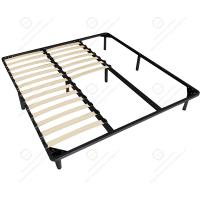 China Metal Bed Base Mechanism with Wooden Slats Detachable Storage Function Bedroom Flat Bed Frame for sale