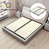 China Large Size Foldable Furniture Spare Parts Metal Frame for Double Bed 1.8m Long Tatami Bed Frame for sale