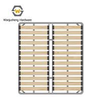 China Foldable Iron Metal Slat Frame for Double Queen Bed 1.8m Long Tatami Bed Frame for sale
