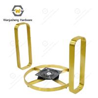 China Gold Stainless Steel Decorative Furniture Frame Hardware Accessories Sofa Armrest Base With Handle and Swivel Plate for sale