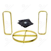 China Gold Stainless Steel Decorative Furniture Frame Hardware Accessories Sofa Armrest Base With Handle and Swivel Plate for sale