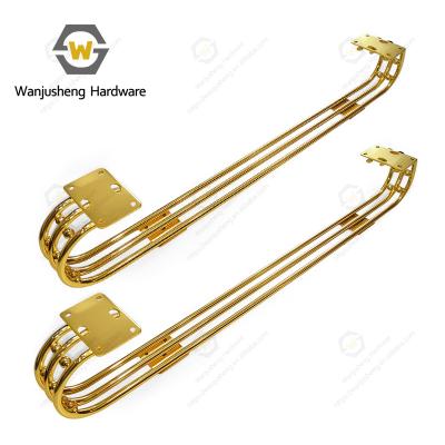 China Newly Designed Decorative Hardware Furniture Legs Gold Cabinet Feet Household Sofa Metal Base Frames and Long Iron Sofa Legs for sale