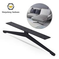 China Sofa Accessories Furniture Hardware Brackets Heavy-Duty Furniture Base Frames Black Metal Sofa Bed Legs for sale