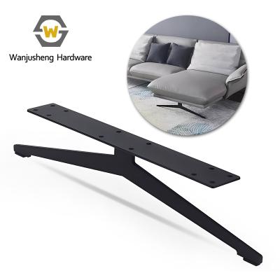 China Sofa Accessories Furniture Hardware Brackets Heavy-Duty Furniture Base Frames Black Metal Sofa Bed Legs for sale