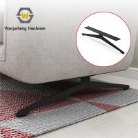 China Sofa Accessories Furniture Hardware Brackets Heavy-Duty Furniture Base Frames Black Metal Sofa Bed Legs for sale