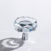 China Modern Luxury French Crystal Single-Hole Brass Door Handle Pull for Dresser for Bedroom Use for sale