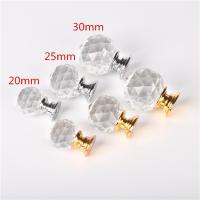 China Hardware Accessories Zinc Alloy Wardrobe Knob Pull Kitchen Cabinet Drawer Sphere Ball 20mm Crystal Furniture Handle for sale