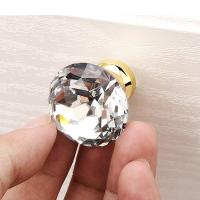 China Hardware Accessories Zinc Alloy Wardrobe Knob Pull Kitchen Cabinet Drawer Sphere Ball 20mm Crystal Furniture Handle for sale