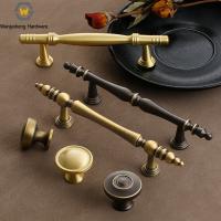 China Retro Furniture Hardware Brass Cabinet Wardrobe Handle Kitchen Bedroom Living Room Furniture Handle Metal Spare Parts for sale
