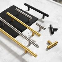 China Modern 30mm T-Bar Cabinet and Drawer Handles Solid Stainless Steel Hollow Kitchen Hardware Pulls Bedroom Living Room Hotel for sale