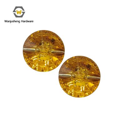 China Modern Style Round Resin Crystal Button Yellow Acrylic for Sofa & Home Decor-for Bathroom & Living Room for sale