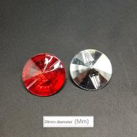 China Modern-Style Red Acrylic Round Resin Button Flat Back Crystal Decorative for Kitchen Bathroom Dining and Living Room for sale