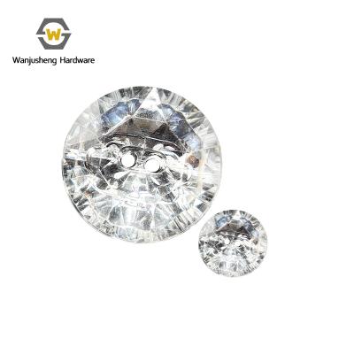 China Modern Design Transparent High-End Crystal Glass Buttons Round Two Eyes Acrylic Sofa Decoration for Living Room Hotels Schools for sale