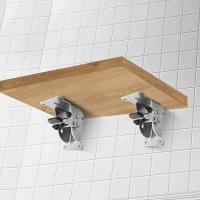 China Black 90-Degree Self-Locking Double Brake Hinge for Furniture Coffee Table & Computer Table 180 Folding Lock for sale