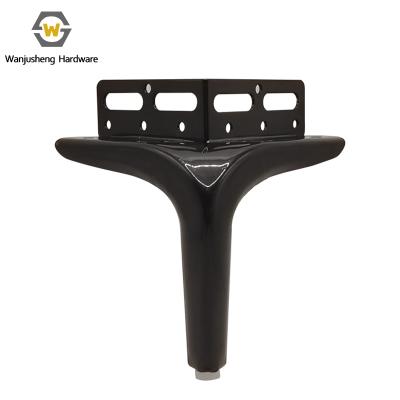 China Sofa Support Feet Bed Legs Triangle Belt Corner Code Black Cabinet Metal Furniture Legs Hardware Accessories for sale