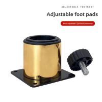 China Round Tube Adjustable Gold Furniture Support Feet Accessories Modern Sofa Legs Cabinet Legs for sale