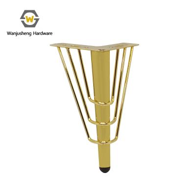 China Wanjusheng Furniture Table Legs Metal Gold Iron Sofa Legs for Cabinets Hotel Apartment Furniture Sofa for sale