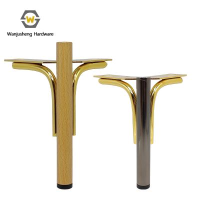 China Multi-colored Metal Triangle Table Leg Furniture Modern Luxury Joaquin Chrome Base Cabinet Sofa Leg for sale