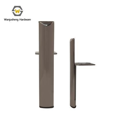 China Sofa Legs Metal Iron Flat Chair Support Furniture Feet Nightstand Legs Black Sofa Legs for sale