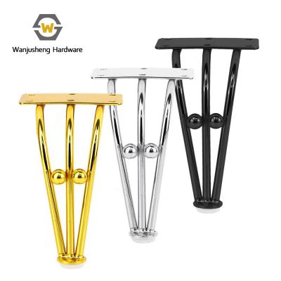 China Wanjusheng Decorative Furniture Cabinet Iron Legs New Sofa Legs Gold Hardware Accessories for sale