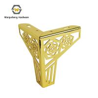 China Wanjusheng Latest Sofa Yellow Decorative Hardware Furniture Feet Custom Table Sofa Feet Cabinet Metal Furniture Feet for sale