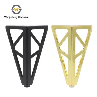 China Wanjusheng Hollow Table Legs Sofa Hardware Accessories 150mm Metal Chrome V-shaped Triangle Furniture Legs for sale
