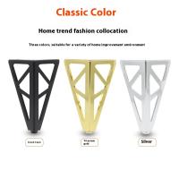 China Wanjusheng Hollow Table Legs Sofa Hardware Accessories 150mm Metal Chrome V-shaped Triangle Furniture Legs for sale