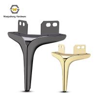 China Hot Selling Furniture Accessories Hardware Sofa Legs Metal Furniture Black Corner Coded Bed Legs Gold Furniture Legs for sale