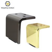China Wanjusheng Stronger Quality Furniture Fittings 100mm Black Gold Sofa Bed Leg Support Feet for sale