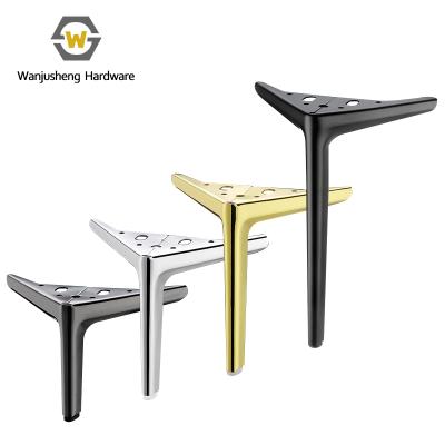 China Manufacturers Wholesale Triangle Metal Gold Furniture Sofa Legs Table Cabinet Coffee Table Drawer Feet for sale