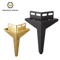 China Triangle Metal Sofa Legs with Corner Size Gold Black Furniture Support Legs Cabinet Table Legs for sale