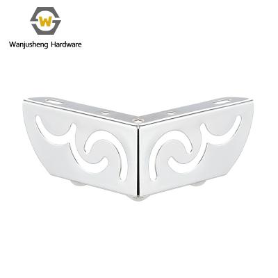 China L-shaped Metal Iron Upholstery Furniture Fancy Foot Sofa Cabinet Legs Narrow Side Punch 6 Points 2-in-1 for sale