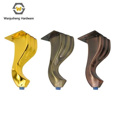 China Furniture Table Legs Gold Steel Round Conical Luxury Sofa Feet Straight Leg Hardware Furniture Legs for the Cabinet Sofa for sale