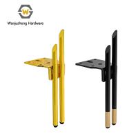 China Custom Furniture Sofa Feet Black Gold Round Tube Three Leg Metal Leg Chopsticks Table Leg Accessories for sale