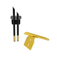 China Custom Furniture Sofa Feet Black Gold Round Tube Three Leg Metal Leg Chopsticks Table Leg Accessories for sale