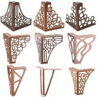 China Wholesale Gold Cutout Sofa Flower Foot Trifork Iron Wrought Metal Furniture Foot Hardware Accessories Bed Legs Stable for sale