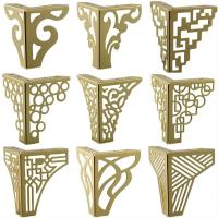China Wholesale Gold Cutout Sofa Flower Foot Trifork Iron Wrought Metal Furniture Foot Hardware Accessories Bed Legs Stable for sale