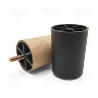 China Black Plastic Furniture Sofa Legs with Round Plastic Base Leveling Feet for sale