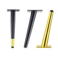 China Hardware Furniture Legs Manufacturer Gold Black Tapered Cabinet Chair Sofa Tv Cabinet Legs Metal Iron Table Legs for sale