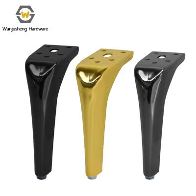 China Sofa Legs 15cm Tapered Trim Support Hardware Gold Black Cold Rolled Steel Furniture Foot Cabinet Metal Chrome Sofa Legs for sale